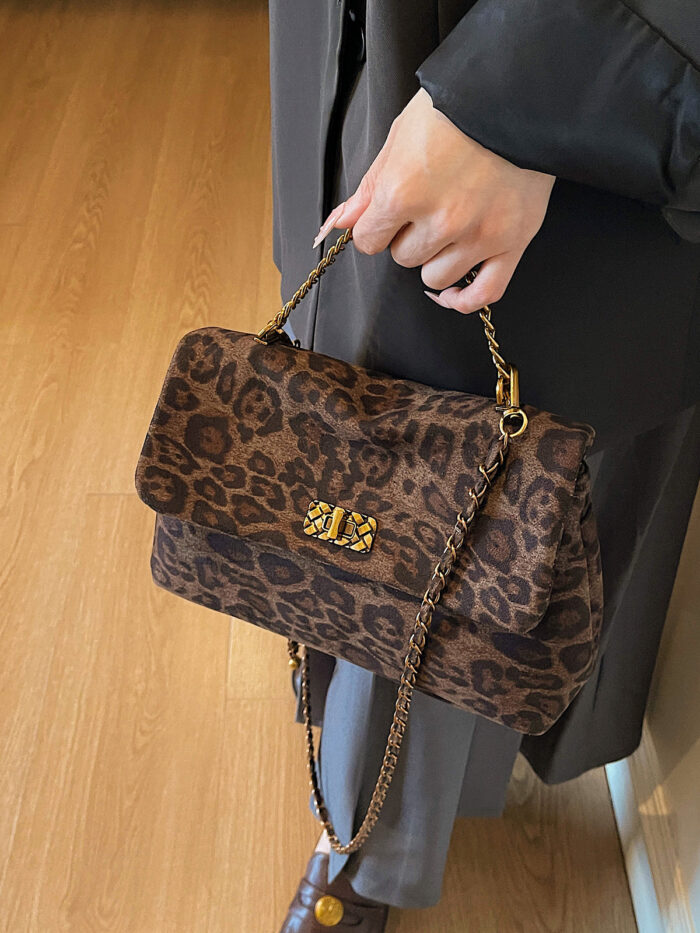Casual Retro Niche Leopard Print Bag for Women New Fashion Versatile ...